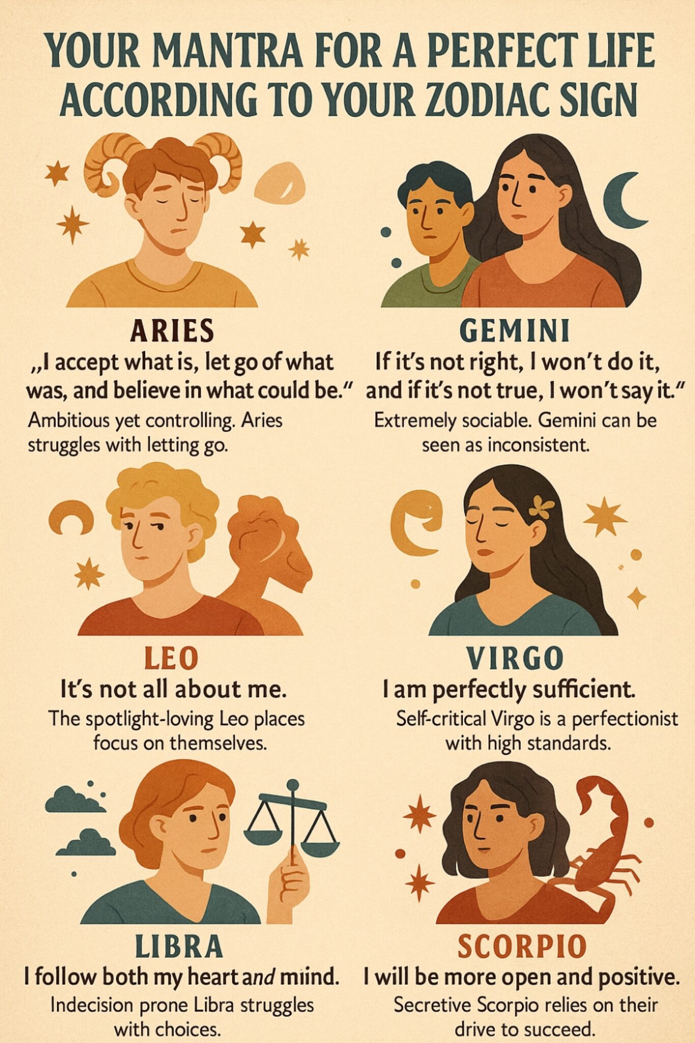 Your Mantra for a Perfect Life According to Your Zodiac Sign